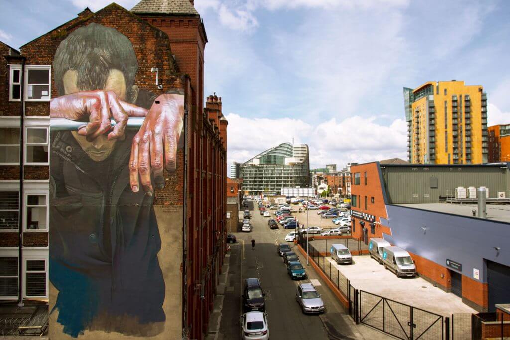The completed murals of Cities of Hope street art festival, Manchester 2016