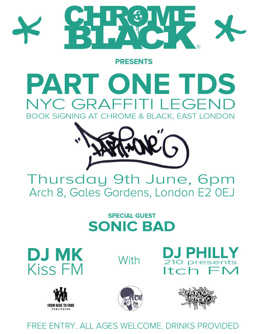 NYC graffiti legend Part One | Book Signing at Chrome & Black, London