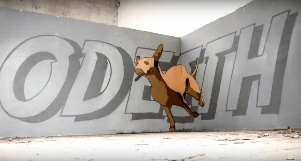 Interview with Anamorphic 3D street artist Odeith about his 'Running Dog'