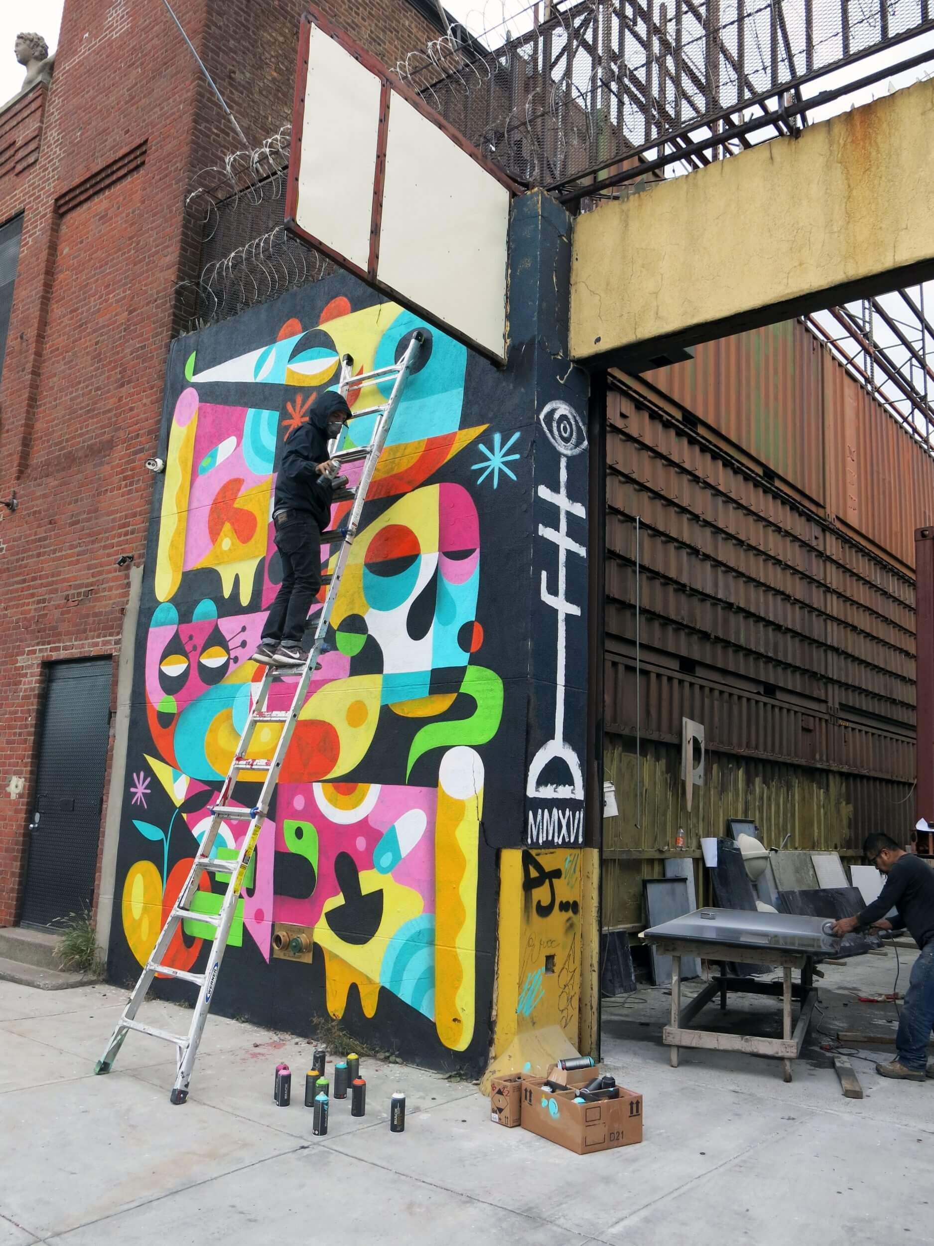 Street artist Ruben Sanchez hits the streets of New York City, 2016 ...